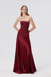Aura Strapless Gown - Red Berry